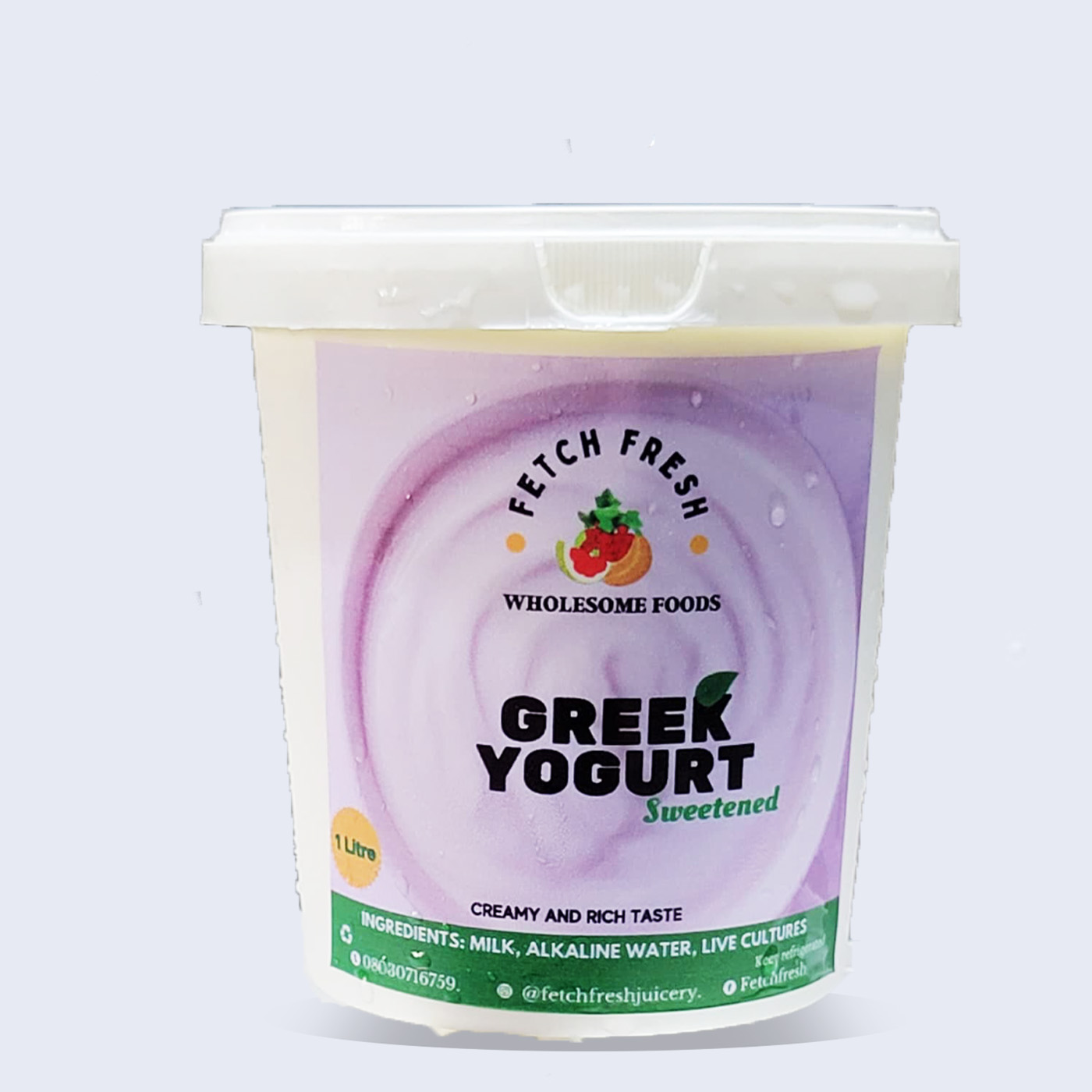 Fetch Fresh Greek Yoghurt Sweetened (1 Liter) – Fetch Fresh